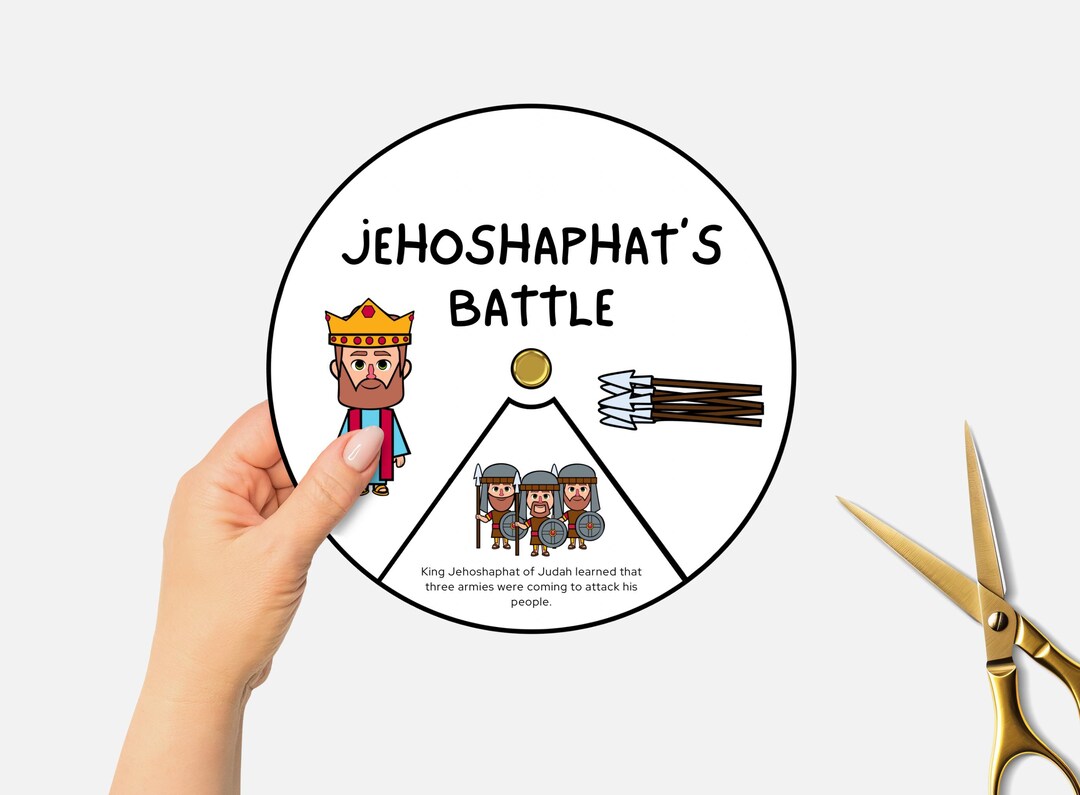 Jehoshaphats Battle, Printable Bible Coloring Wheel, Sunday School ...