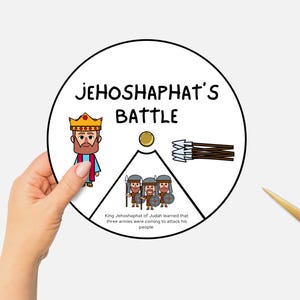 Jehoshaphats Battle, Printable Bible Coloring Wheel, Sunday School ...