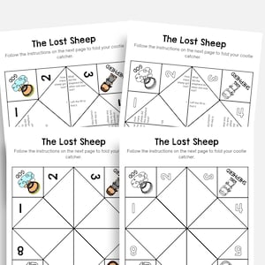 The Lost Sheep, Printable Jesus' Parables Cootie Catcher, Sunday School ...