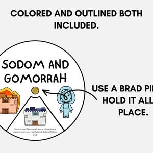 Sodom and Gomorrah, Printable Bible Coloring Wheel, Sunday School Craft ...