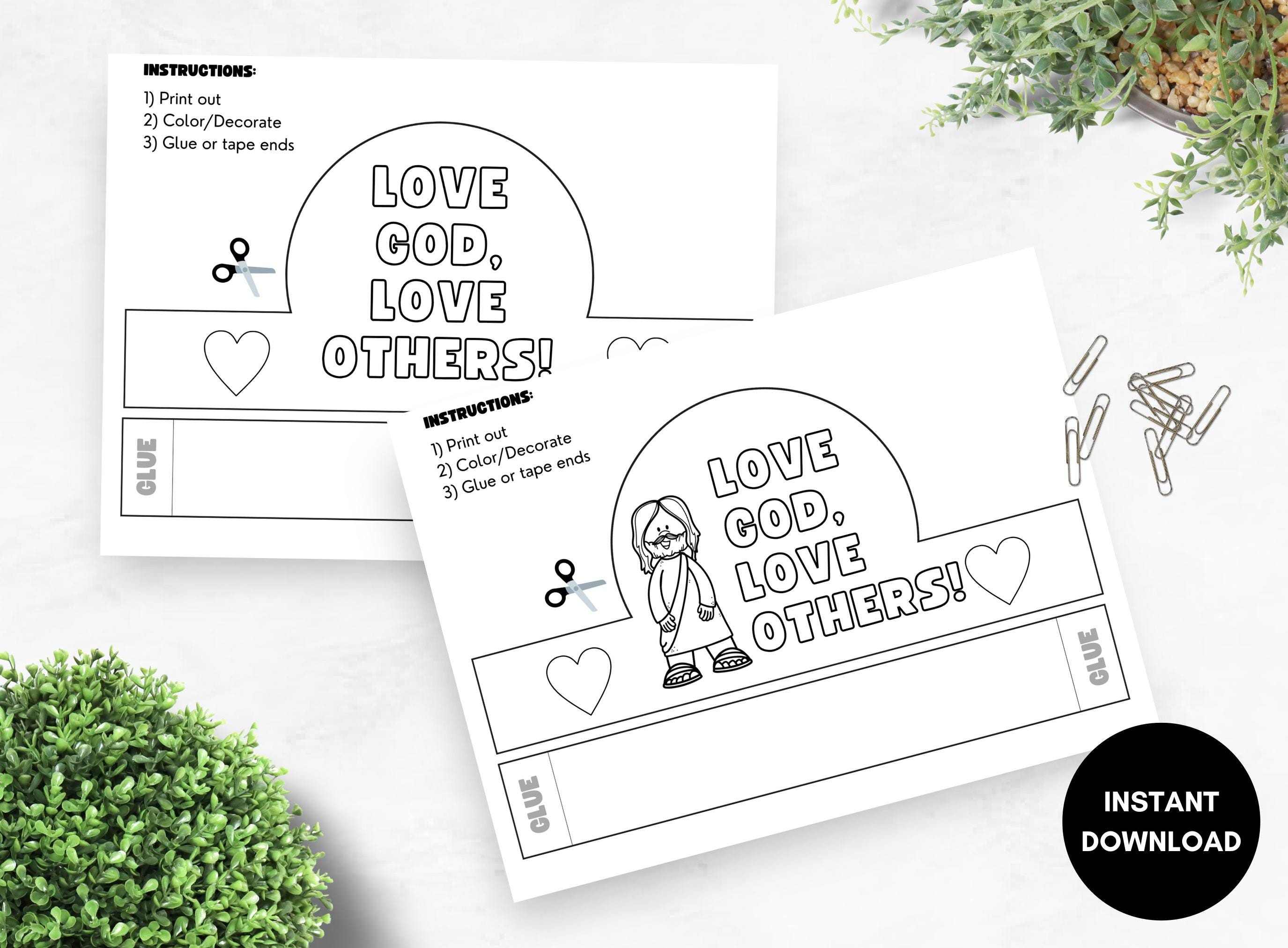 Love God Love Others Bible Crown, Printable Greatest Commandment Faith ...