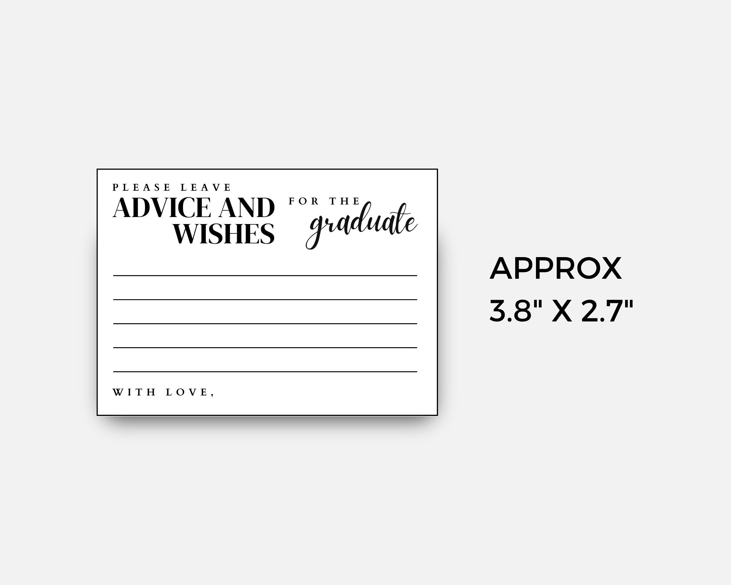 Graduation Advice and Wishes, Printable Grad Party Keepsake, Advice and ...