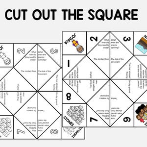 Crossing the Jordan River, Printable Bible Story Cootie Catcher, Easy ...