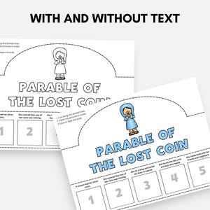 Parable of the Lost Coin Bible Crown, Printable Faith Sequencing ...