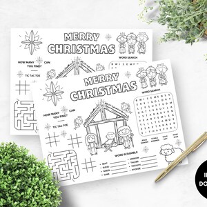 Nativity Placemat, Printable Bible Activity, Sunday School, Kids Bible ...