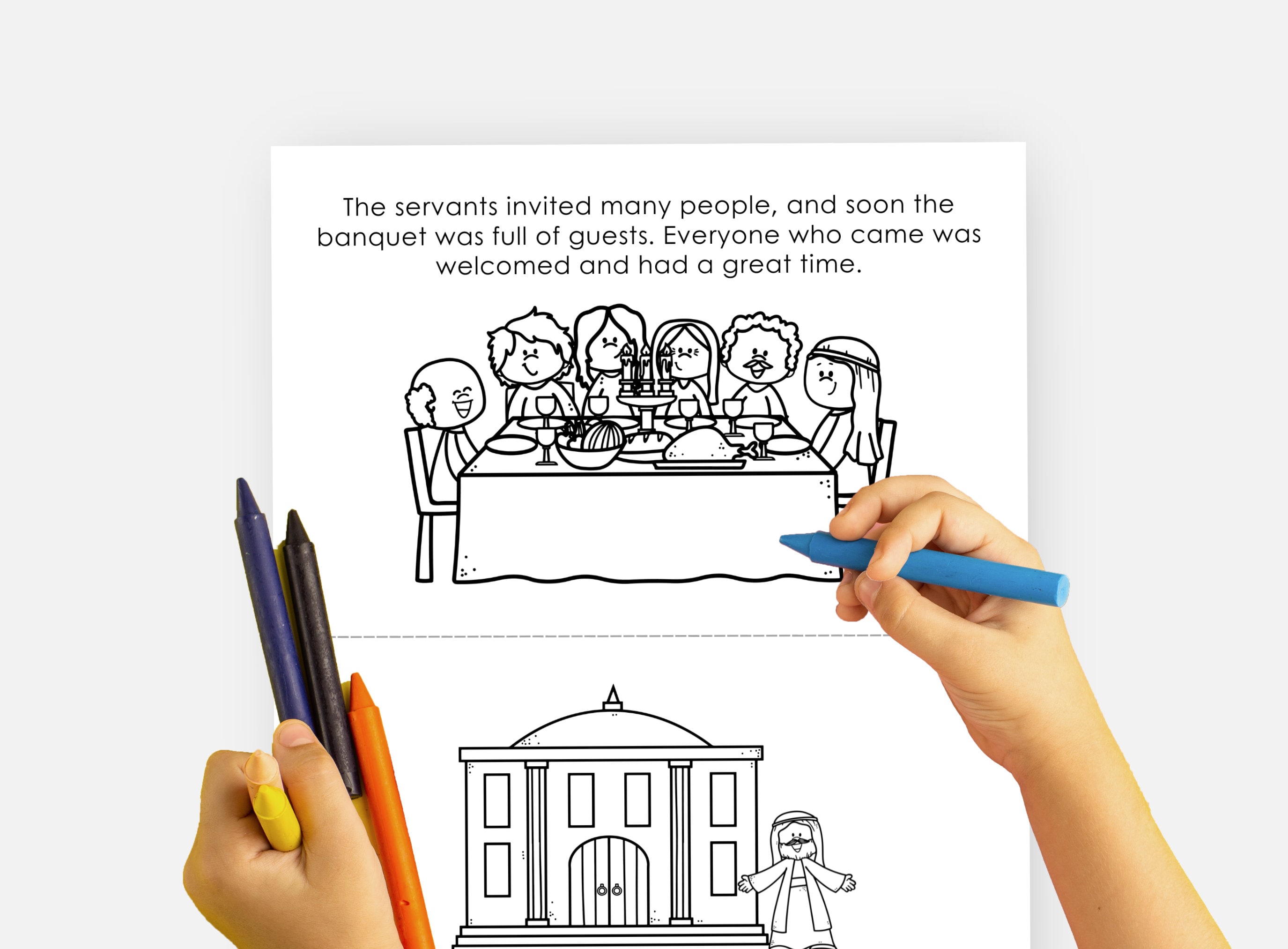 Parable of the Great Banquet, Printable Mini Bible Book, Sunday School ...
