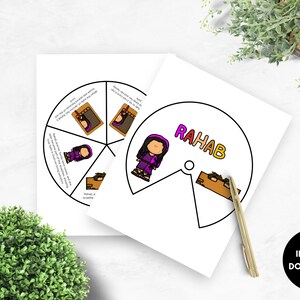 Rahab and the Spies, Printable Bible Coloring Wheel, Sunday School ...