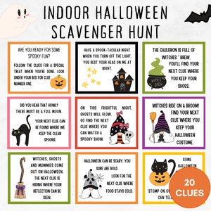 Halloween Scavenger Hunt, Indoor Treasure Hunt Clues, Printable ...