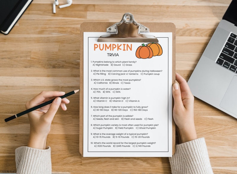 Pumpkin Trivia, Printable Halloween/thanksgiving Trivia Game, Trivia ...