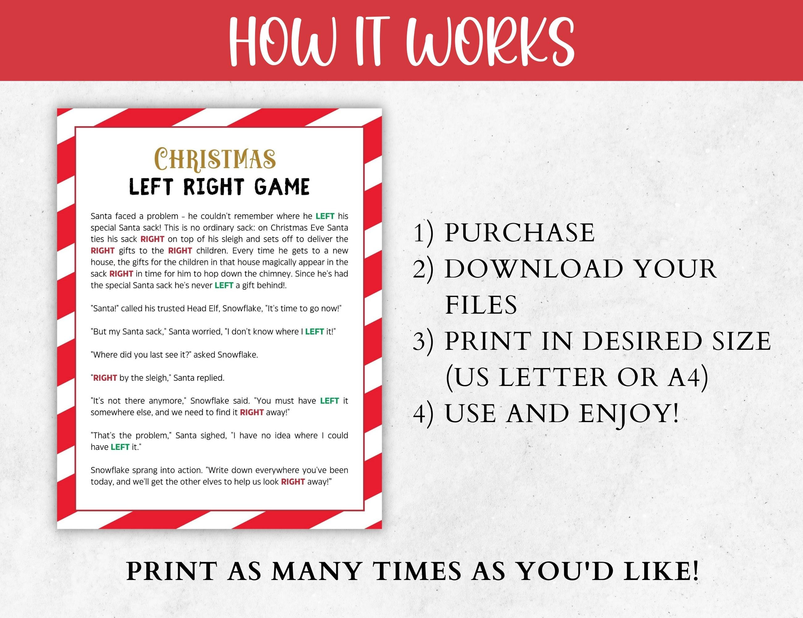 Christmas Left Right Game, Gift Exchange Game, Christmas Party Game ...