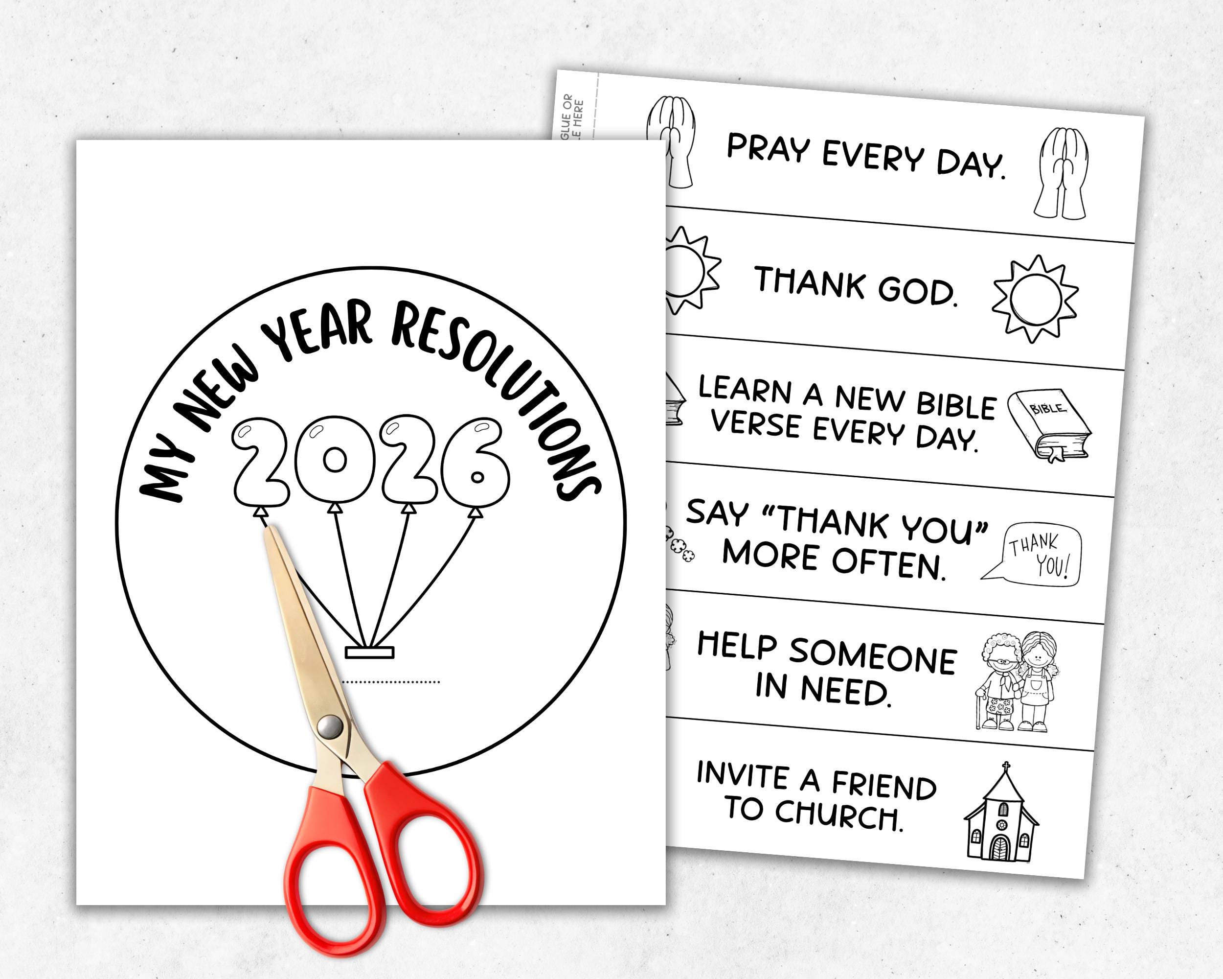 Christian New Year Resolutions, 2026 Resolutions Paper Chain Garland ...