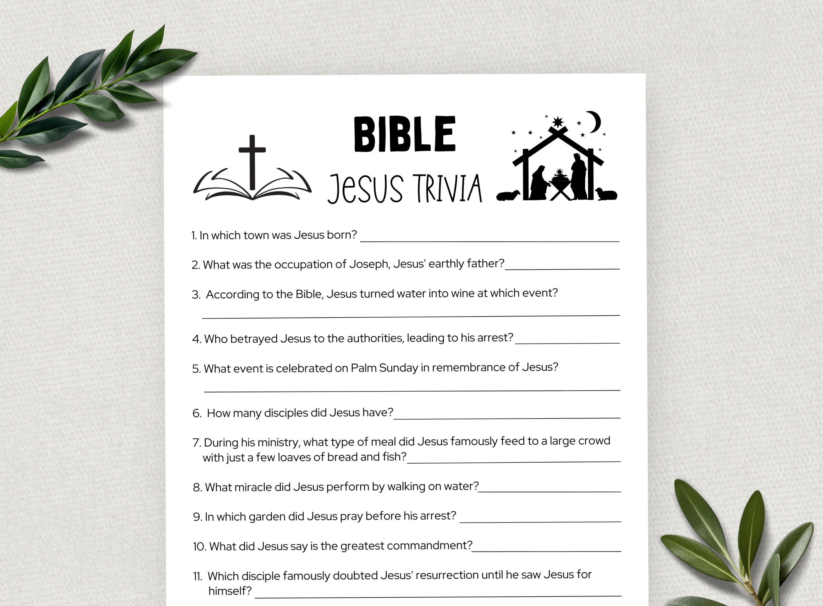 Printable Bible Trivia, Jesus Trivia Questions, Bible Games, Fun ...