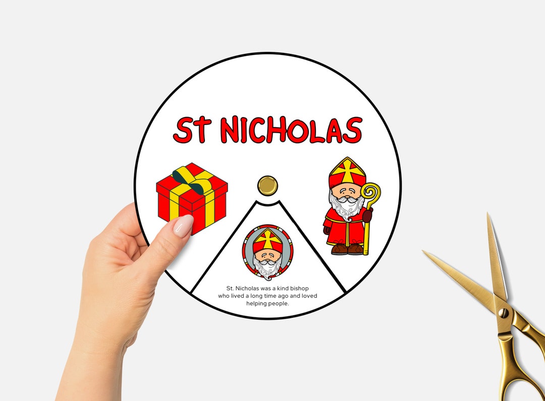 St Nicholas, Printable Coloring Wheel, Sunday School Craft, St Nicholas ...