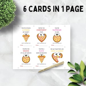Pizza Valentine, Printable Classroom Valentines, Student Gift Tags ...