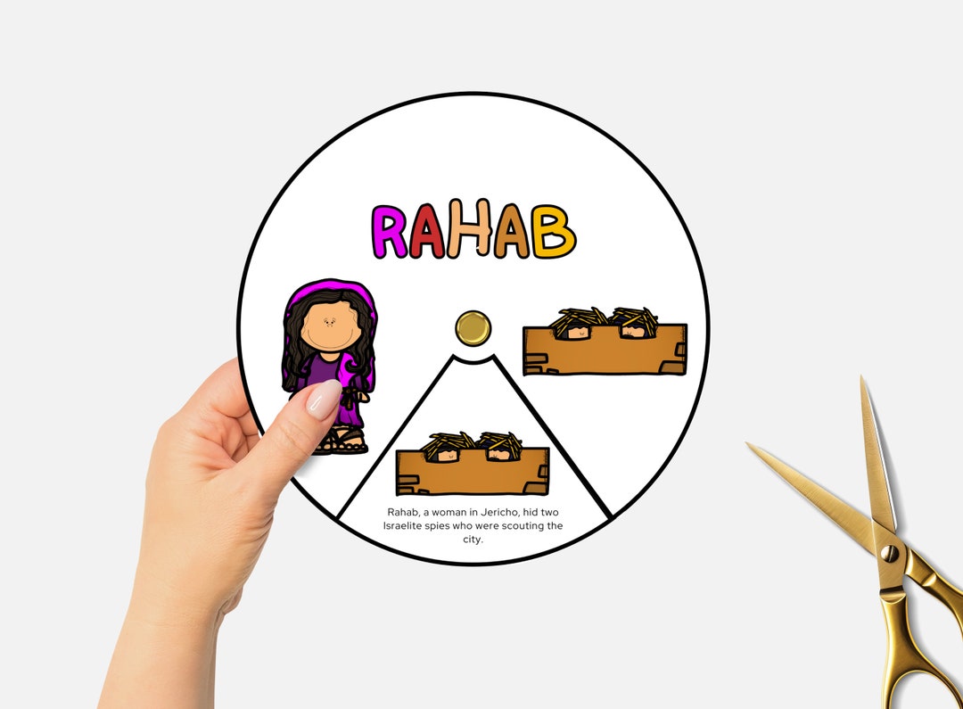 Rahab and the Spies, Printable Bible Coloring Wheel, Sunday School ...