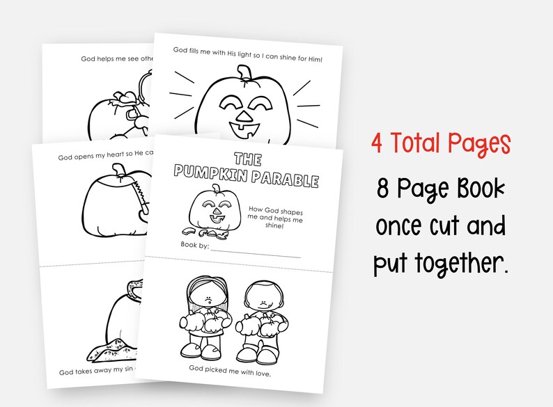 Christian Halloween, Printable Pumpkin Parable Mini Bible Book, Fall ...