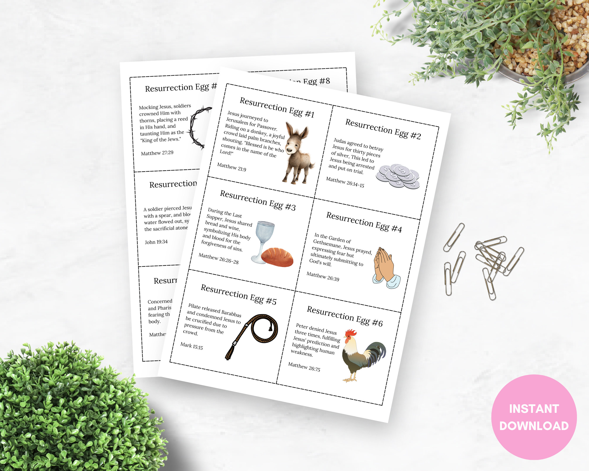 Printable Resurrection Eggs, Easter Bible Story, Sunday School Activity ...