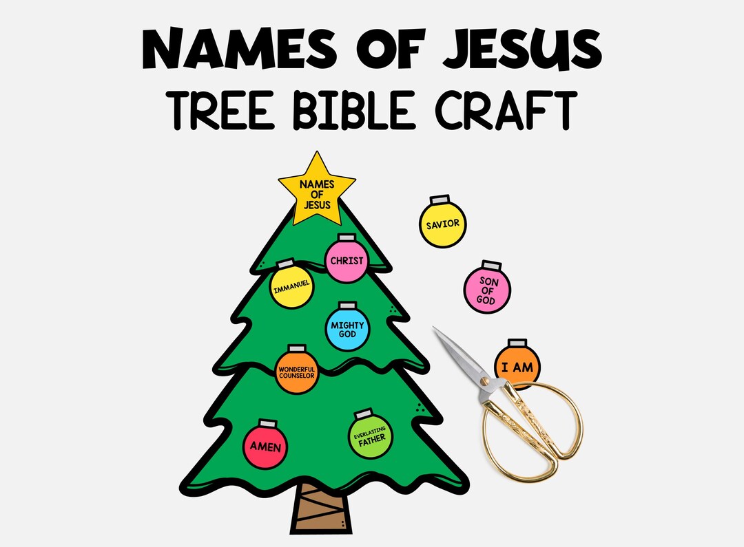 The Names of Jesus in the Bible, Advent Christmas Tree Craft, Christian ...