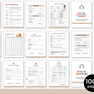 Home Daycare Starter Kit, Daycare Forms, Daycare Contract, Childcare ...
