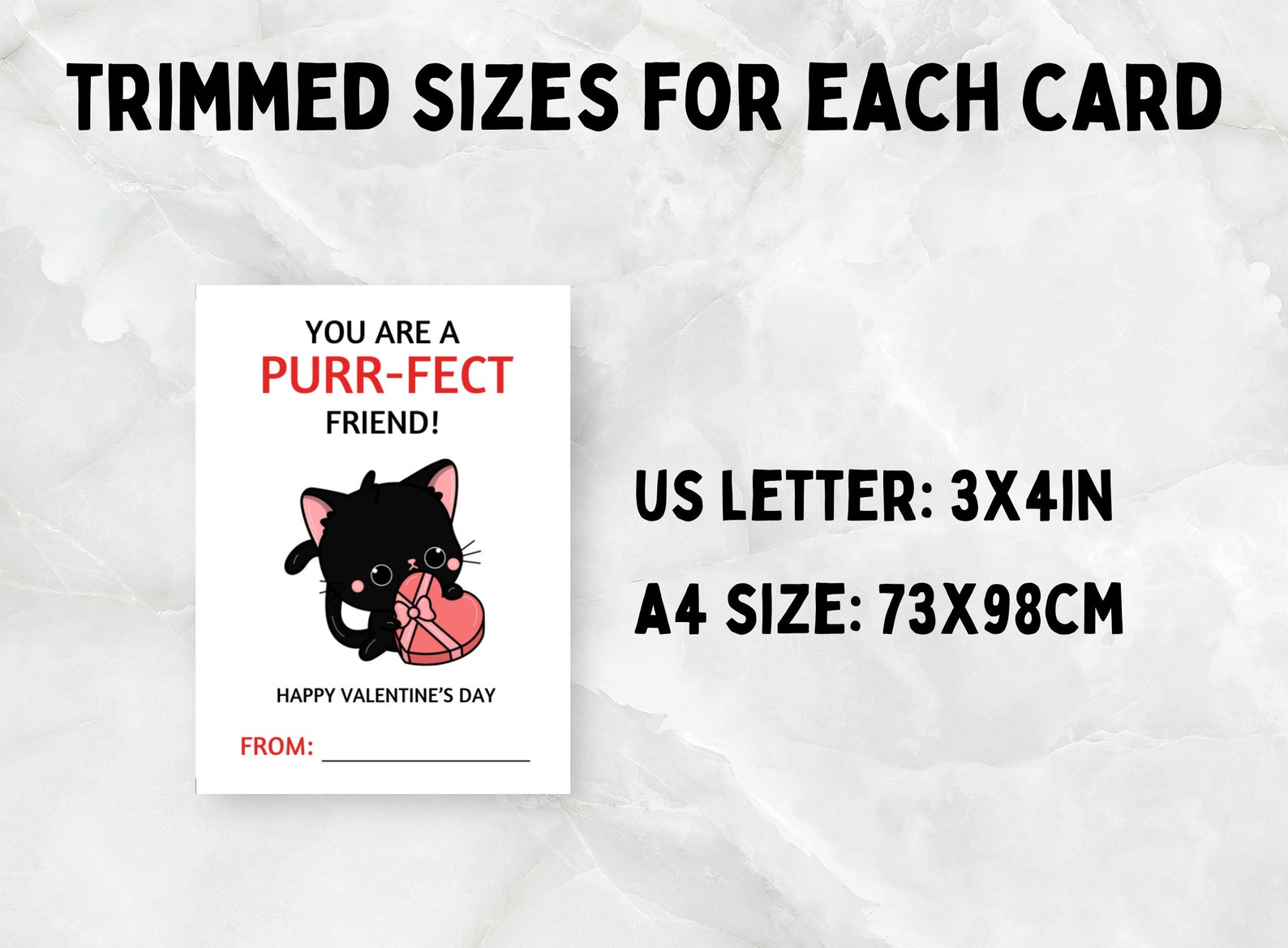 Black Cat Valentines, Fun School Valentine Gift Tags, Kids Classroom ...