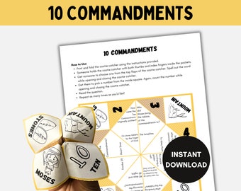 Ten Commandments Bible Story Activity, Sunday School Craft, Fortune ...