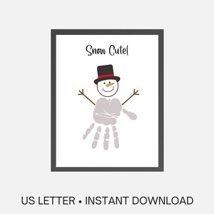Snowman Handprint Art, Printable Winter Handprint Craft, Christmas ...