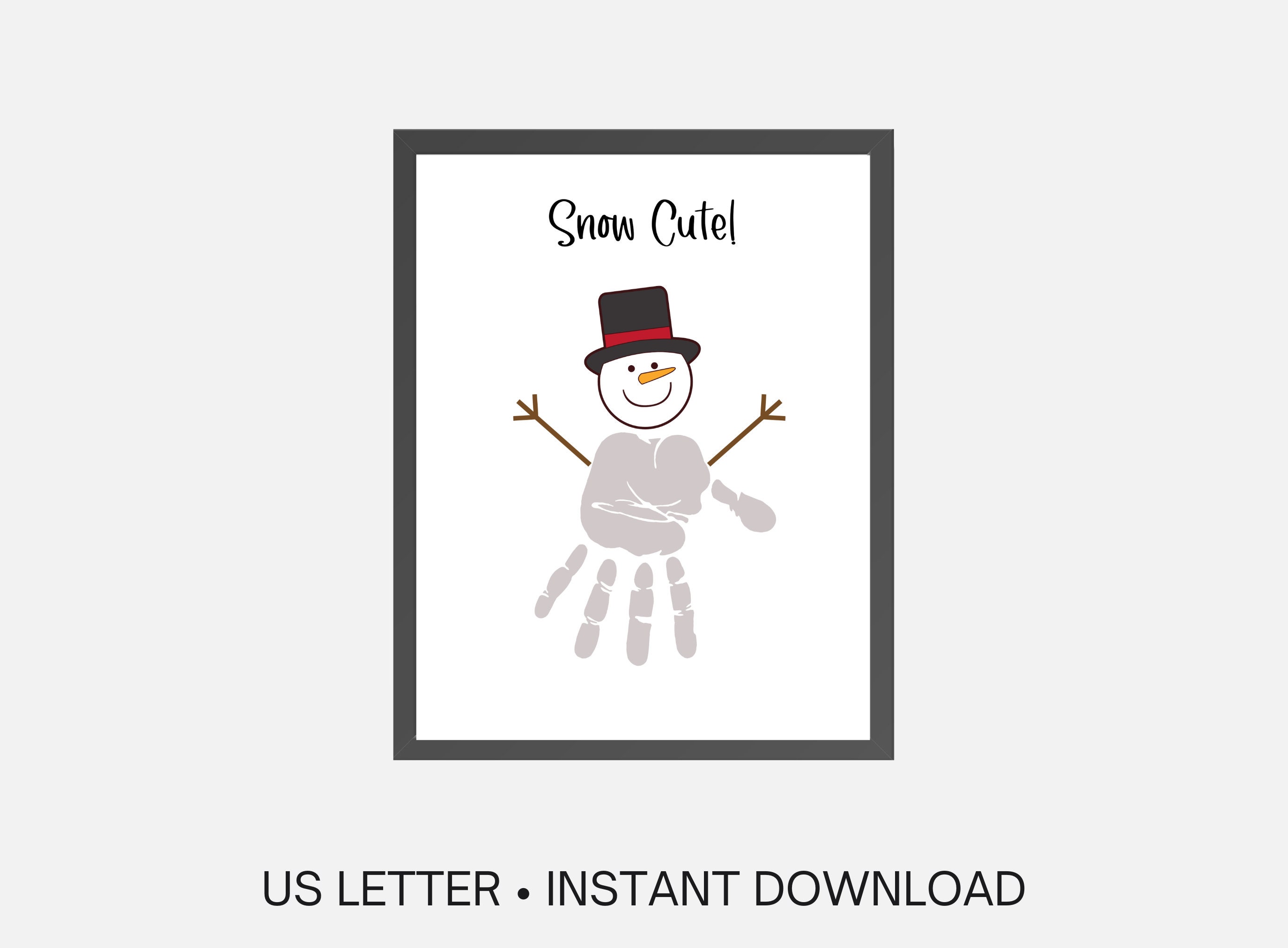 Snowman Handprint Art, Printable Winter Handprint Craft, Christmas ...
