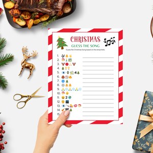 Christmas Song Game, Printable Holiday Activity, Fun Family Game Night ...