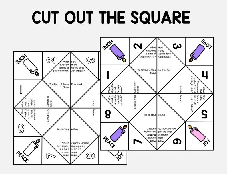 Christmas Advent, Printable Bible Cootie Catcher, Sunday School Craft ...