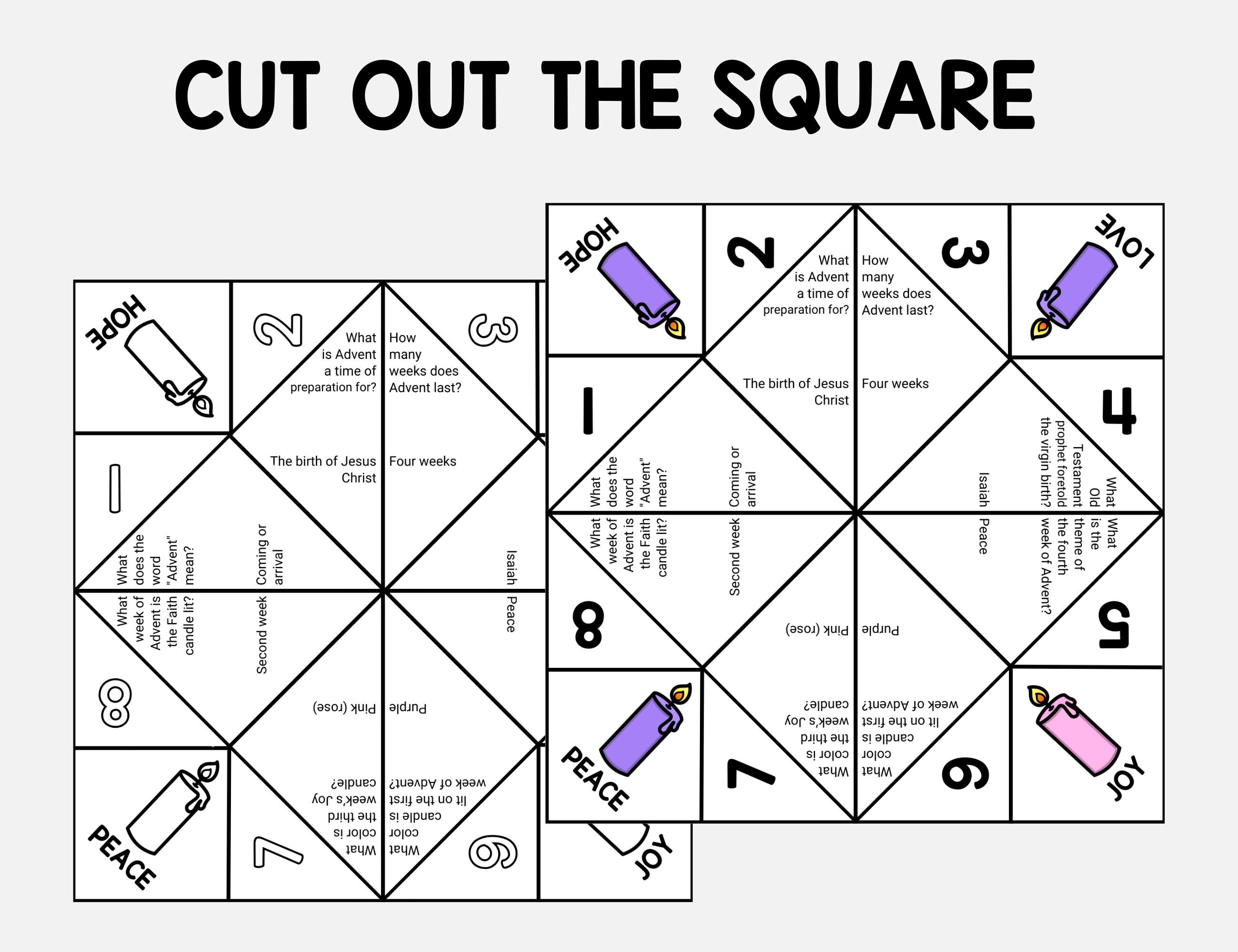 Christmas Advent, Printable Bible Cootie Catcher, Sunday School Craft ...