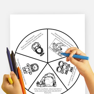 Jesus Has Risen, Printable Bible Coloring Wheel, Sunday School Craft ...