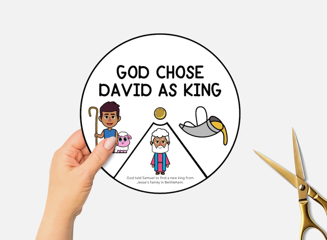 God Chose David as King, Printable Bible Story Coloring Wheel, Sunday ...