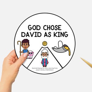 God Chose David as King, Printable Bible Story Coloring Wheel, Sunday ...