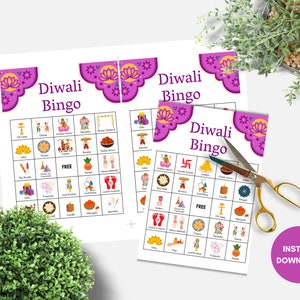 Diwali Bingo, 50 Diwali Bingo Cards, Printable Diwali Party Activity ...