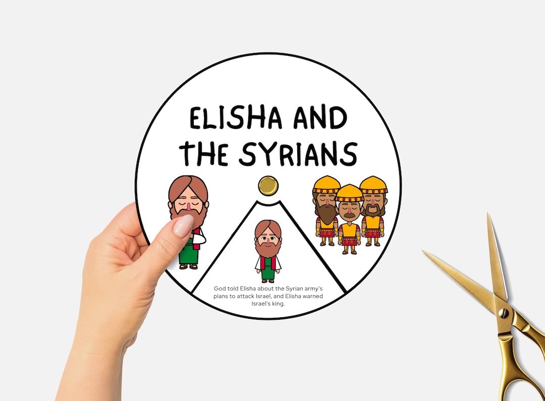 Elisha and the Syrians, Printable Bible Lesson Coloring Wheel, Sunday ...