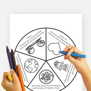 Passover Prayers, Printable Bible Coloring Wheel, Jewish Holiday Craft ...