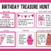 Pink Birthday Scavenger Hunt for Kids, Birthday Treasure Hunt, Indoor ...