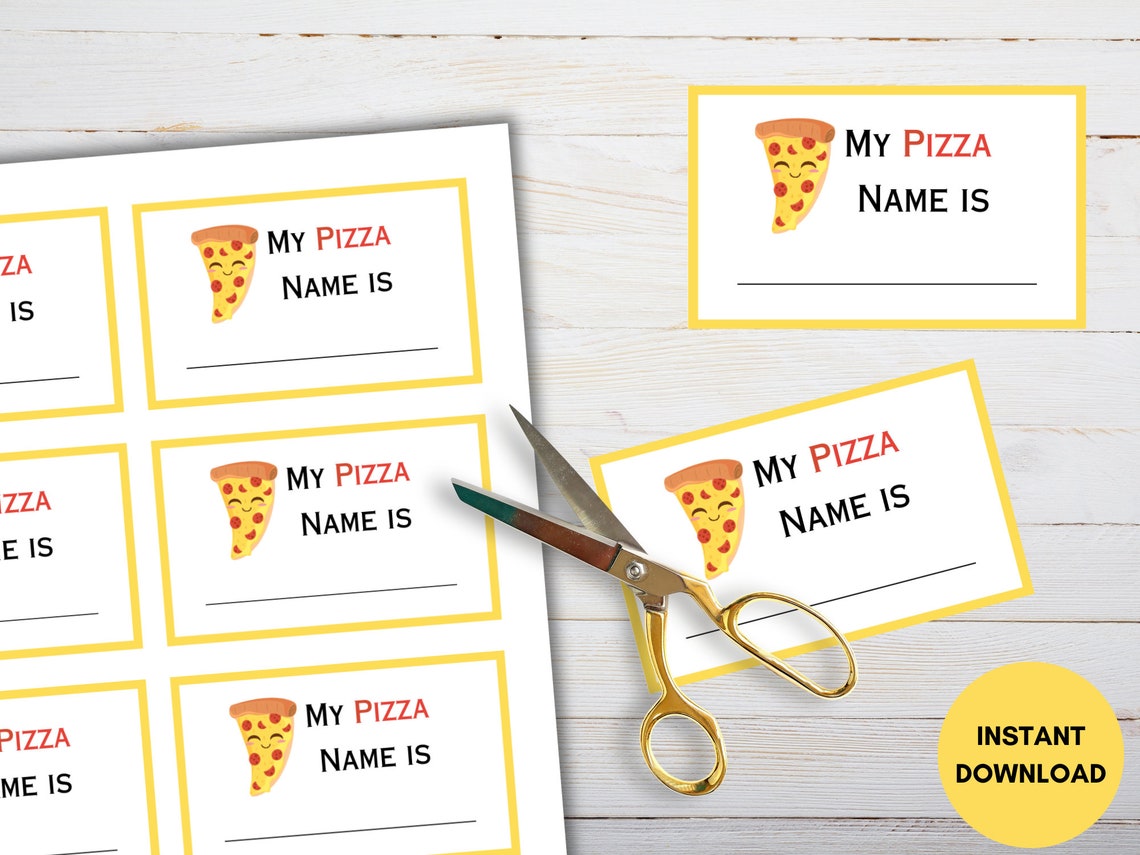 Whats Your Pizza Name Birthday Party Game Name Sign & Tags - Etsy