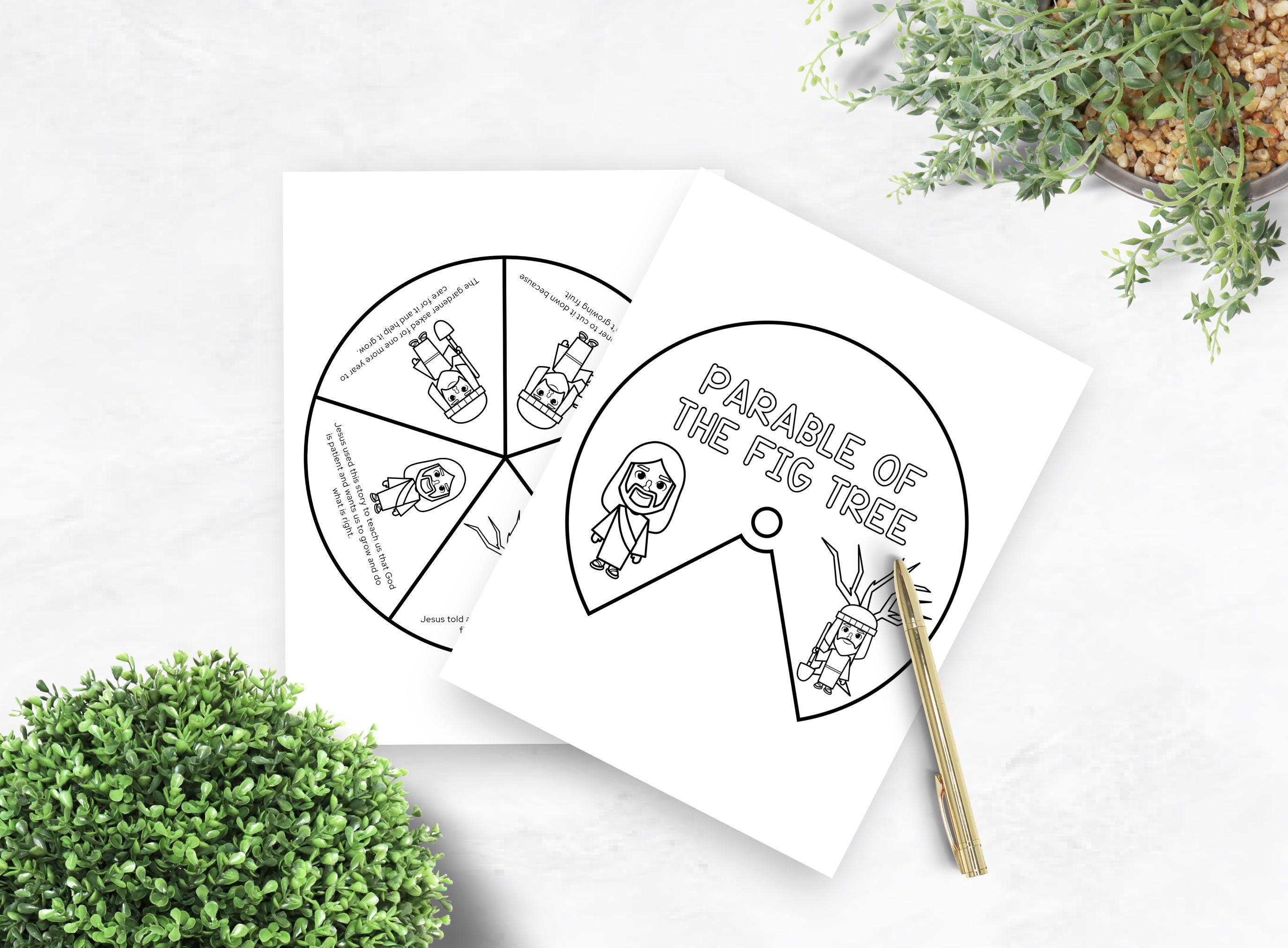 Parable of the Fig Tree, Printable Parables of Jesus Bible Coloring ...