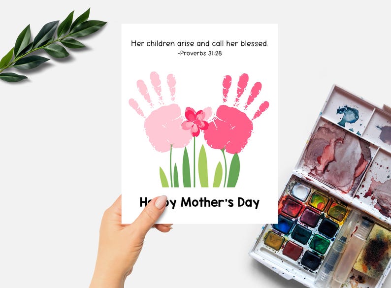 Mothers Day Handprint Craft, Christian Bible Verse Printable Handprint ...