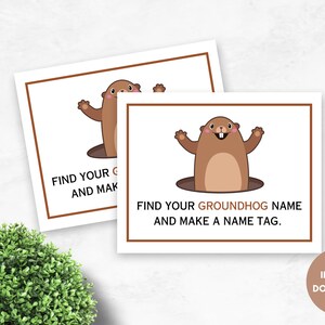 What's Your Groundhog Name Game, Fun Groundhog Party Game for Kids and ...