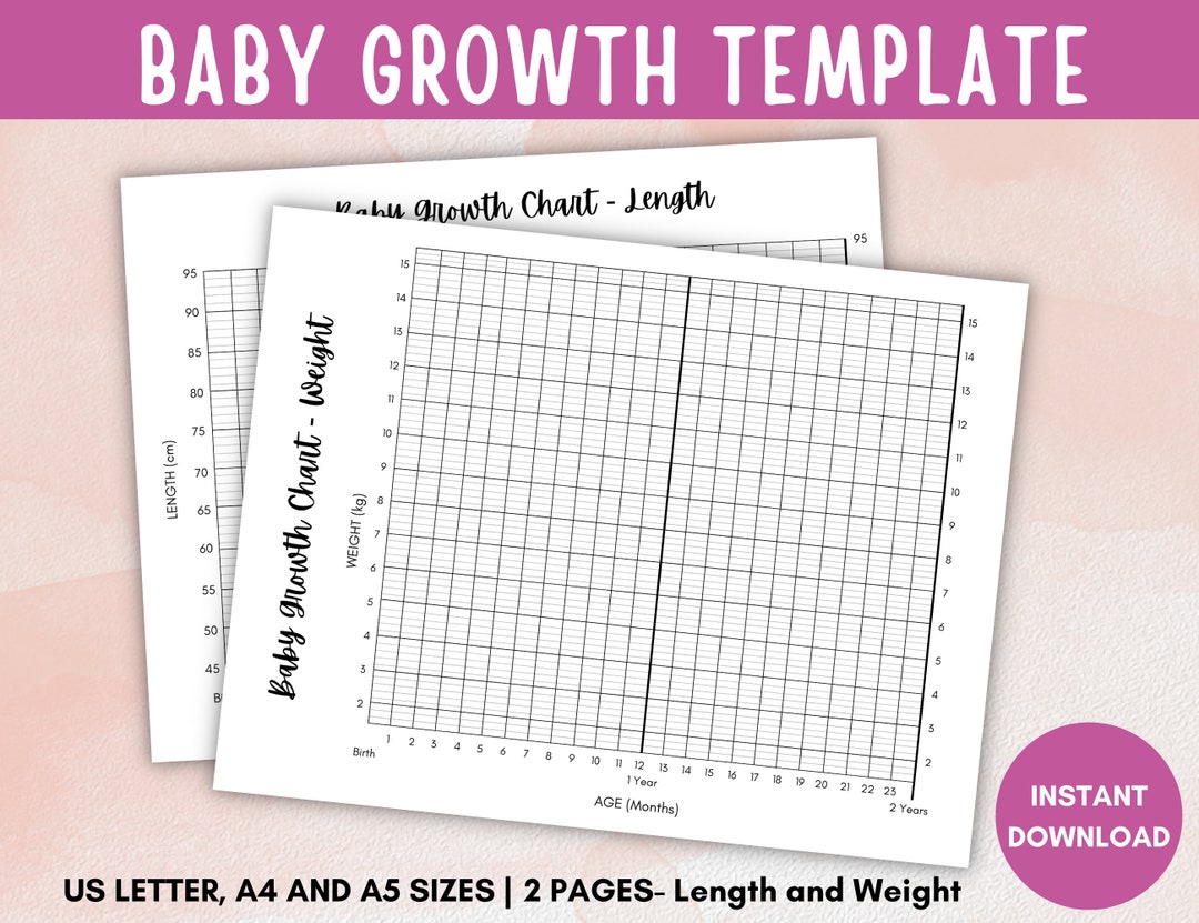 Printable Baby Growth Chart Growth Chart for Kids 0-2 Years - Etsy