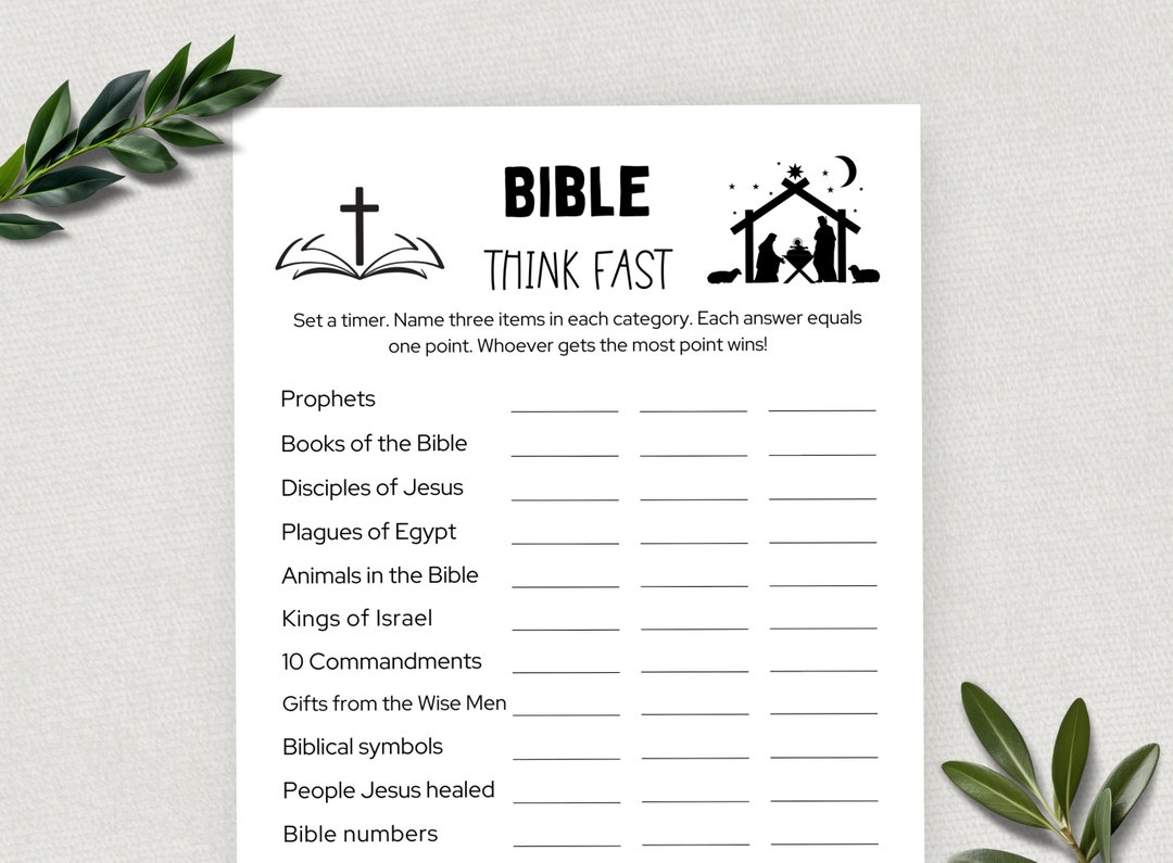 Printable Bible Think Quick, Bible Games, Fun Christian Youth Group ...