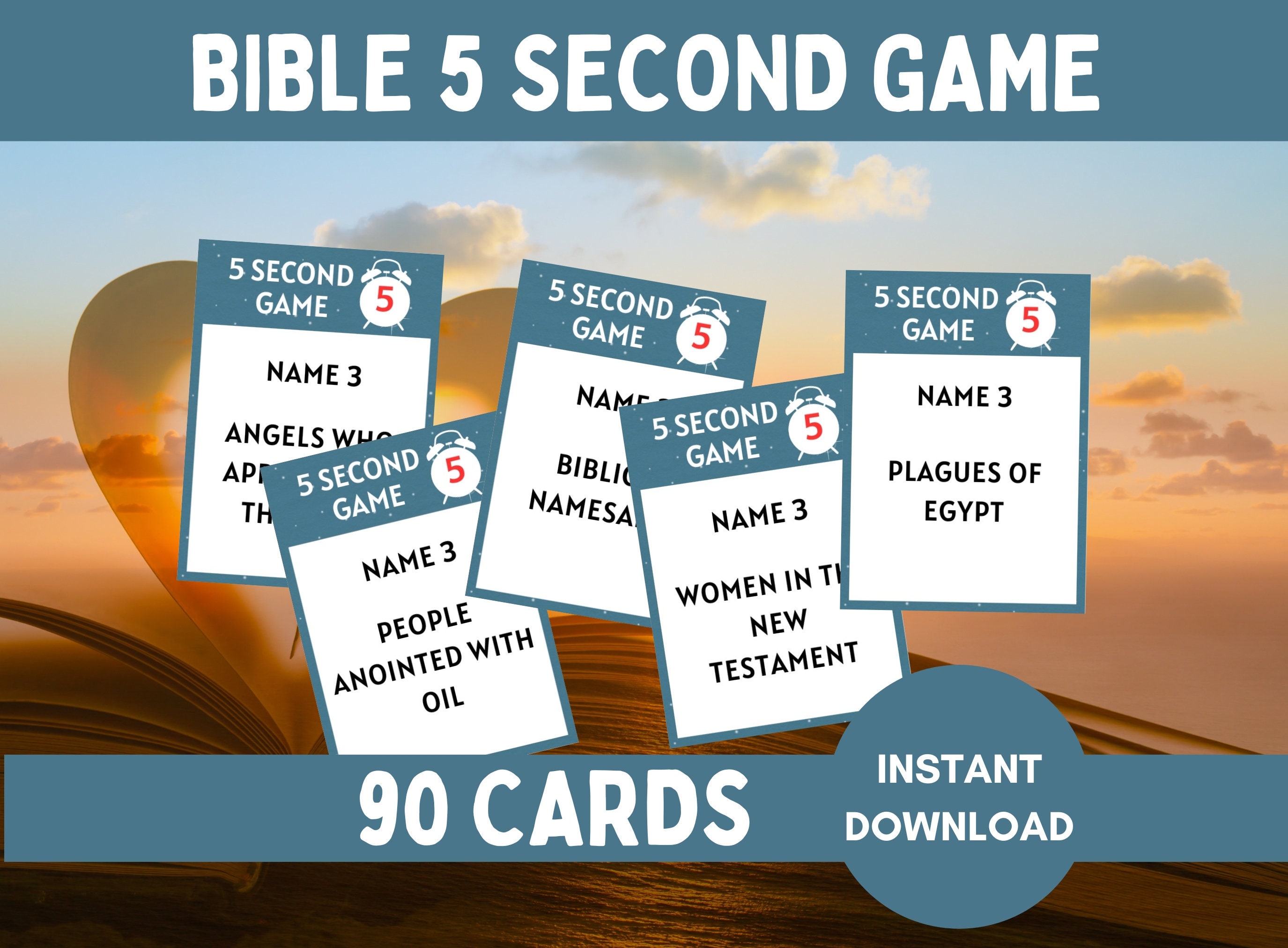 Bible 5 Second Game, Bible Trivia, Christian Games, Bible Party Games ...