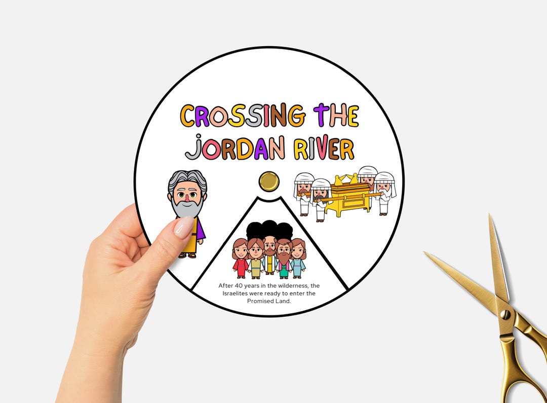 Crossing the Jordan River, Printable Bible Coloring Wheel, Sunday ...