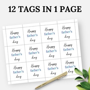 Happy Fathers Day Tag, Printable Square Father's Day Tags, Father's Day ...