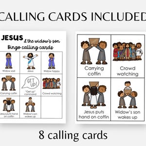 Jesus and the Widow's Son, 30 Bible Story Bingo Cards, Miracles of ...