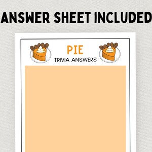 Pie Trivia, Printable Thanksgiving Trivia Game, Trivia Questions for ...