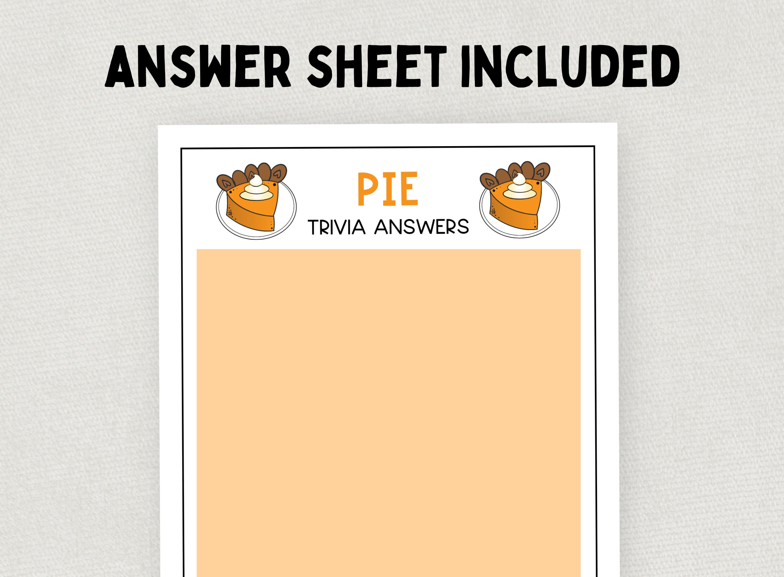 Pie Trivia, Printable Thanksgiving Trivia Game, Trivia Questions for ...