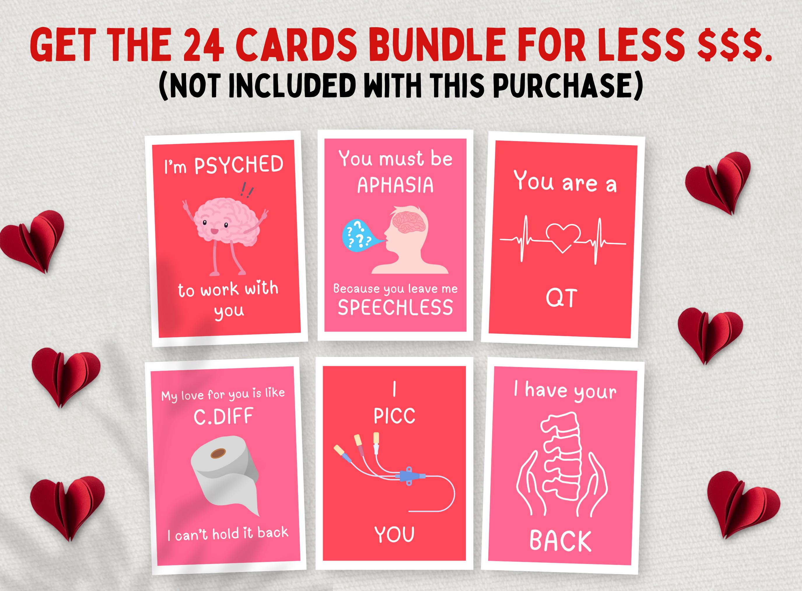 Medical Valentines, Printable Nurse Valentine Gift Tags, Funny ...